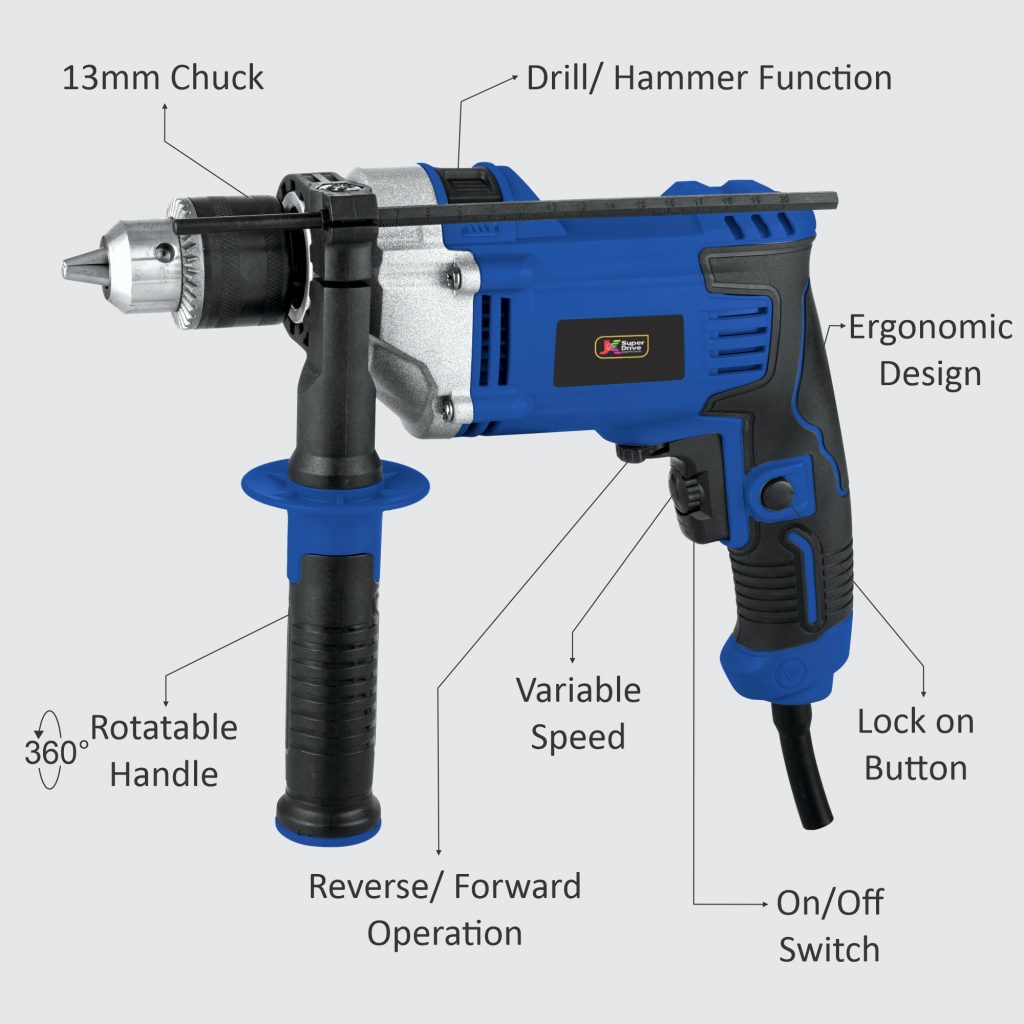 13mm Impact Drill Metal Gear Case Blue - JK Maini Precision Technology ...
